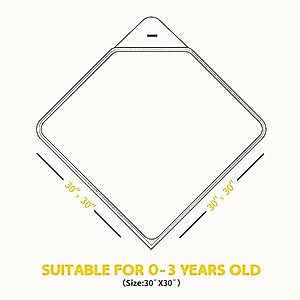 SYNPOS Baby Towels Hooded, Hooded Baby Towel with 5 Washcloths, Ultra Absorbent, Perfect Newborn Essential Cute Lion Design - 30 x 30 Inch