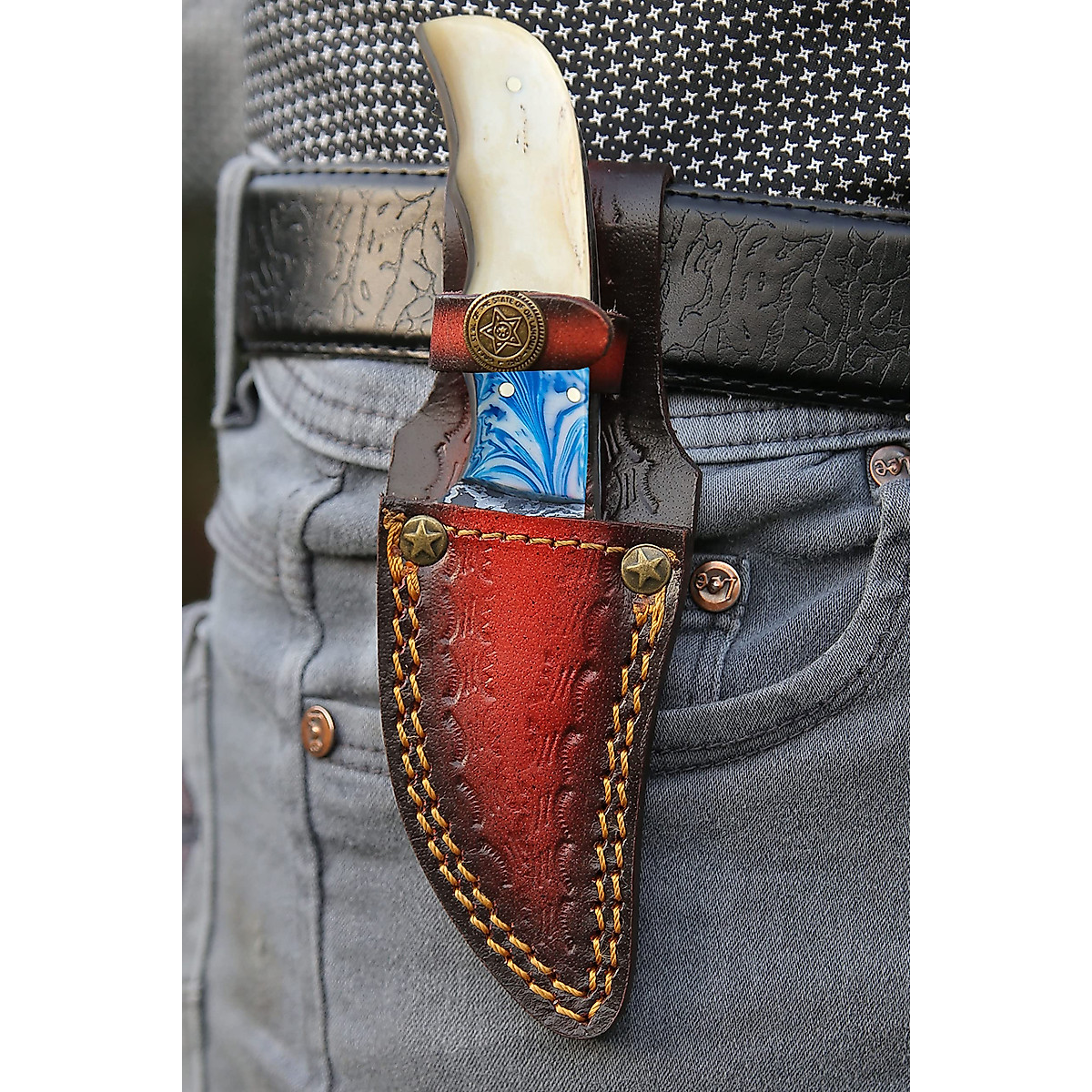 KNIFEIFY skinner fixed blade Knife: Handcrafted Elegance with Bone Handle - Perfect for Collectors and Outdoor Enthusiasts (CAMEL BONE)