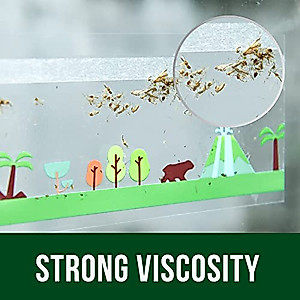 Garsum Window Fly Traps Indoors, Fly Paper Sticky Strips, Non-Toxic Clear Fly Catcher, Fly Killer for Home Window Decal 48 Traps