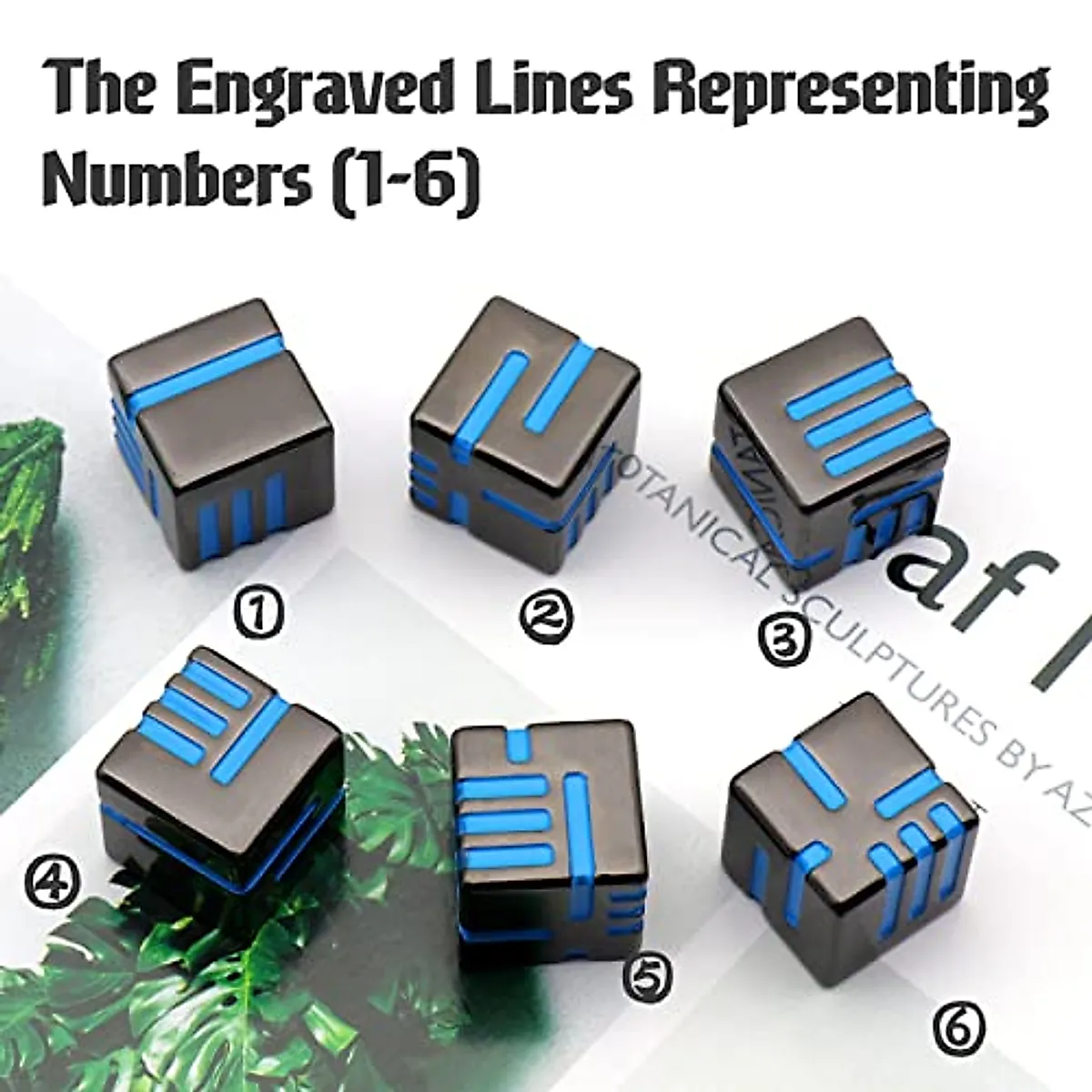 D6 Metal Dice Set, HNCCESG 6 Sided Dice 6 Pieces Solid Metal Game Dice for DND Dungeons and Dragons Role Playing Game RPG Pathfinder Shadowrun Warhammer D&D Accessories Gift (Blue)