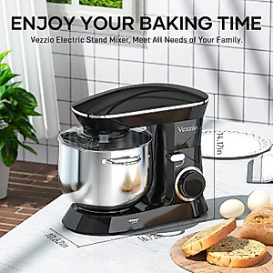 9.5 Qt Stand Mixer, 10-Speed Tilt-Head Food Mixer, Vezzio 660W Kitchen Electric Mixer with Stainless Steel Bowl, Dishwasher-Safe Attachments for Most Home Cooks (Red)