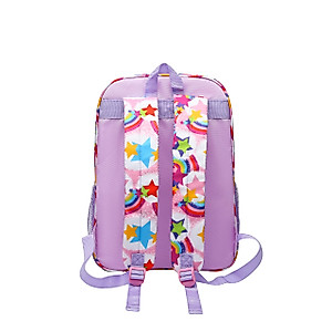 BLUEFAIRY Clear Backpack Heavy Duty PVC Transparent Backpack Clear Bag forSchool Concert Work Travel Sport Event Festival Games Venues for Adults Women Men Girls Boys with Mesh Pocket - Rainbow Star