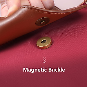 Fintie Laptop Tote Bag 15.6 Inch Computer Bag Teacher Work Handbag Business Office Travel Shoulder Messenger Bag, Burgundy