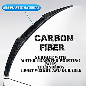 Acmex Rear Spoiler Wing Fits for 2008-2012 BMW E90 M3 Sedan & 2006-2011 E90 3 Series Sedan Trunk M4 Style 323i 325i 325xi 328i 328i xDrive 330i 330xi 335i 335d 335i xDrive M3 (Carbon Fiber)