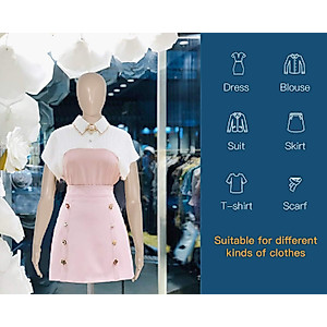 Female/Male Mannequin,39-56/42-59 Inch Height Adjustable Torso Dress Form Sewing Manikin Dress Model Mannequin Stand Mannequin Display Head Dress Mannequin Clothing Form Metal Base Stand (39-56Inch)