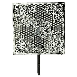 VILLAGE GIFT IMPORTERS Silver- Tone Wall Hooks | Sitting Ganesha | Elephant | Great Organization Tool for Hats, Scarves, leashes, Coats, Umbrellas, Jewelry| Unique Home décor (Elephant)
