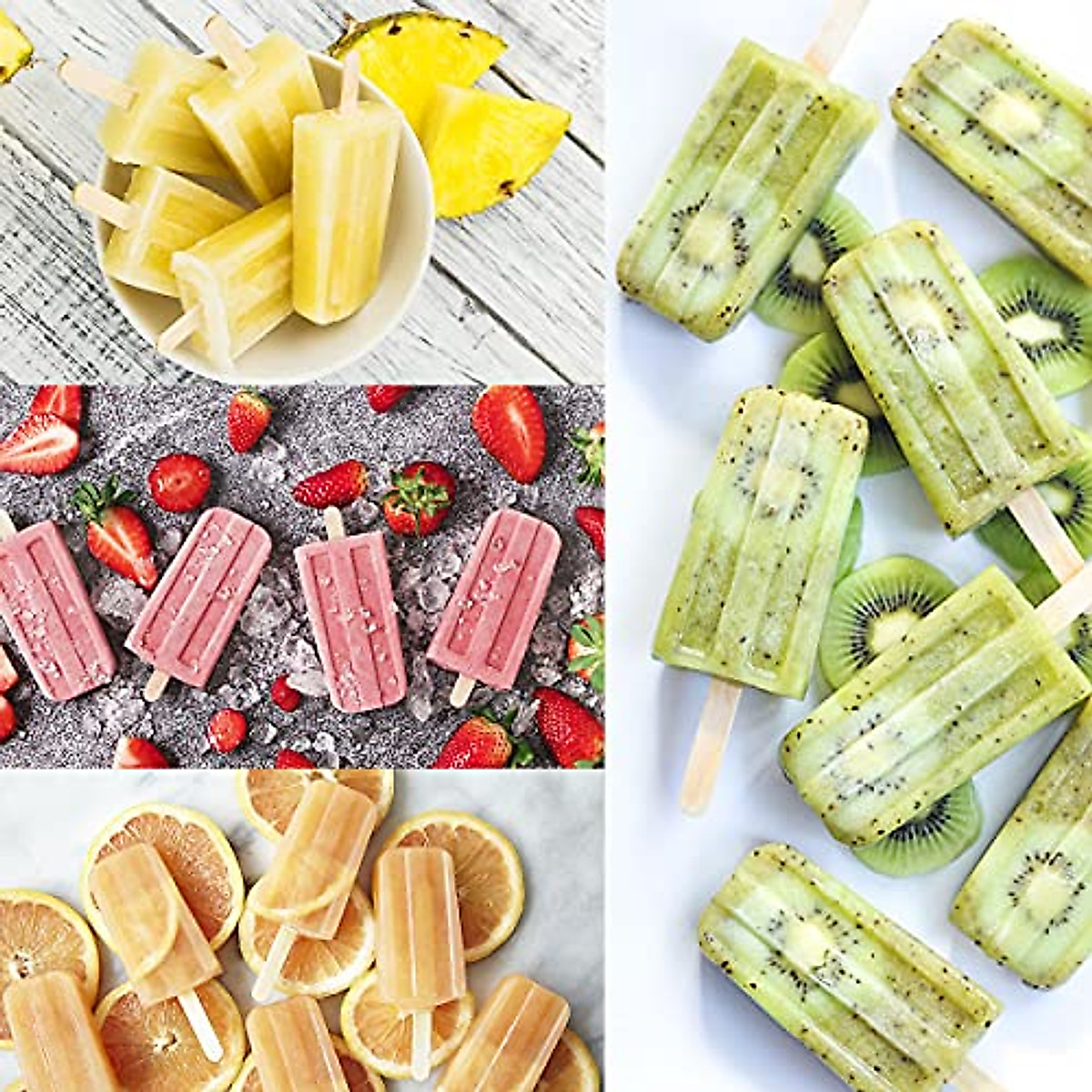 Silicone Popsicles Molds,Popcylce Molds,Food Grade Reusable Popsicle Molds for Kids,Homemade Popsicles Molds,Ice Cream Mold,Ice Pop Molds Maker with Popsicle Stick,Popsicle Bag,Funnel (Blue)