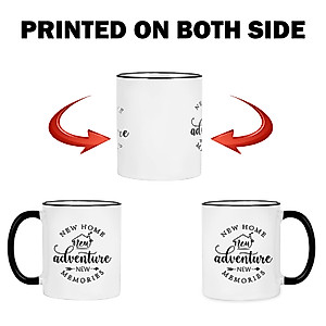 Cabtnca House Warming Gifts New Home, New Home New Adventure New Memories Mug set, Housewarming Gift, New Home Gifts for Home, Housewarming Gifts for New House Couple Women, 11Oz Pack of 2
