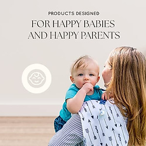 Dodo Babies 5-Pack Baby Burp Cloths - Soft, Absorbent Cotton Burp Cloths - Includes Pacifier Case and 2 Pacifier Clips - Colors: Black, Blue and Grey