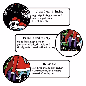 Jack Skeleton and Sally Door Cover Nightmare Before Christmas Front Porch Door Sign Banner Christmas Xmas Winter Holiday Decorations Outdoor Outside for Home