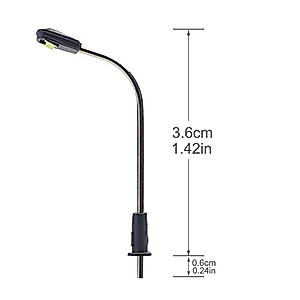 LQS05 10pcs Model Railway Train Lamp Post 3.6cm or 1.42inch Street Light Bright Cool White N Z Scale LEDs New