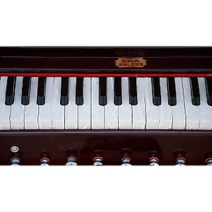 Harmonium BINA No.17 Delux, Folding Portable Version, Special Double Reed, Safri, Kirtan, 9 Stops, 3-1/2 Octaves, Rosewood Color Model 17DX