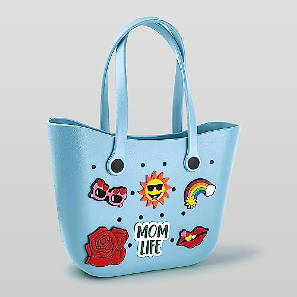 Qujior 6 Pack Bogg Bag Charms - 3" Decorative Bogg Charms - Beach Tote Bag Accessories for Bogg Bag, Simply Southern