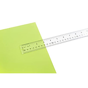 Westcott Clear Flexible Acrylic Ruler, Acrylic, 12 In, Metric