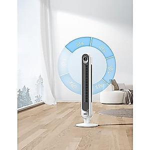 Dreo Tower Fan 42 Inch, Quiet Oscillating Bladeless Fan with Remote, 6 Speeds, 4 Modes, LED Display, 12H Timer, White Floor Standing Fan Powerful for Indoor Home Bedroom Office Room