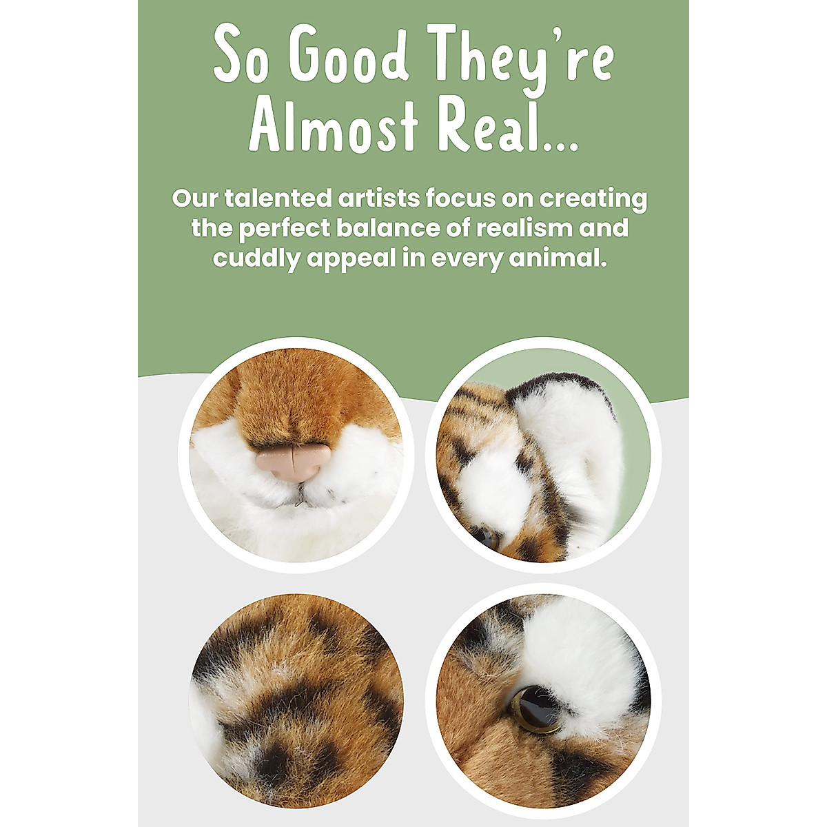 Living Nature Large Tiger Cub Stuffed Animal | Fluffy Tiger Animal | Soft Toy Gift for Kids | 12 inches