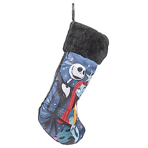 Kurt Adler Disney The Nightmare Before Christmas Jack & Sally Stocking with Cuff