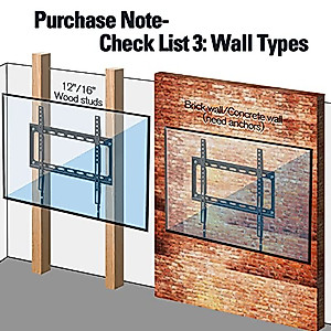 Mounting Dream TV Mount Fixed for Most 26-55 Inch LED, LCD and Plasma TV, TV Wall Mount TV Bracket up to VESA 400x400mm and 100 LBS Loading Capacity, Low Profile and Space Saving Flat Mount MD2361-K