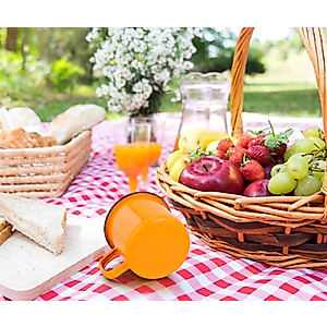 TeamFar Tea Coffee Mug Set of 4, Enamel Drinking Mugs Cups for Home Use/Office/Party or Camping, Bright Colors and Classic Look - 12 ounce