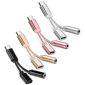Kingjinglo USB C to 3.5 Mm Headphone Jack Adapter Compatible with Type C to Headphone Auxiliary Cable Digital Audio Converter Type-c Adapter Cable
