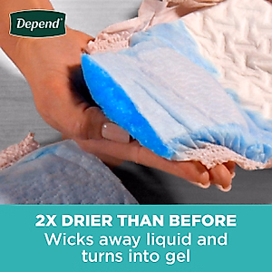 Depend Fresh Protection Adult Incontinence & Postpartum Bladder Leak Underwear for Women, Disposable, Maximum, Large, Blush, 72 Count (2 Packs of 36), Packaging May Vary