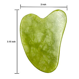 Gua Sha, Gua Sha Facial Tool, Guasha Tool for Face, Guasha Natural Jade Stone Light Green