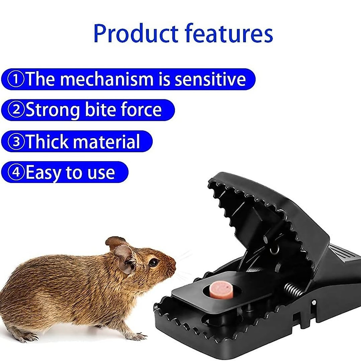 SHAHZ Rat Traps – 4 Pc Larg Size Mouse Traps Pack for Indoor & Outdoor Use, Effective Rodent Control, Durable and Humane Design, Perfect for Mice and Rats, Reliable Solution for Home and Garden