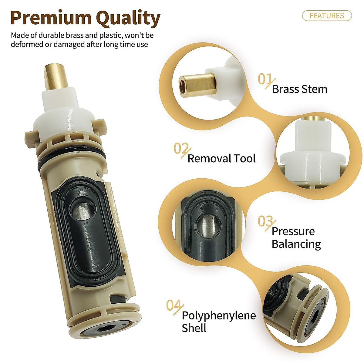 1222B Shower Cartridge 104421 Cartridge Puller Removal Tool Kit Compatible with Moen Posi Temp For 1222B Single Handle Shower Bathtub Faucet Replacement ﻿ ﻿ ﻿ ﻿ ﻿ ﻿