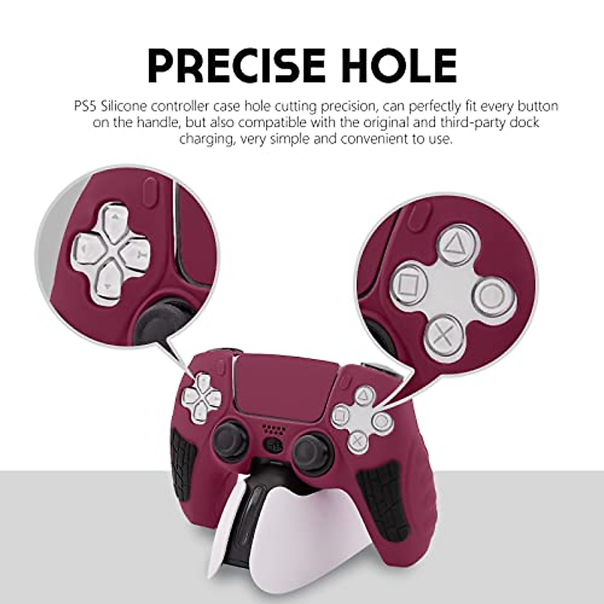 PS5 Controller Skin Anti-Sweat, Anti-Slip,and Dustproof PS5 Silicone Controller Case PS5 Controller Accessories for Playstation 5 Controller Skin(CosmicRed)