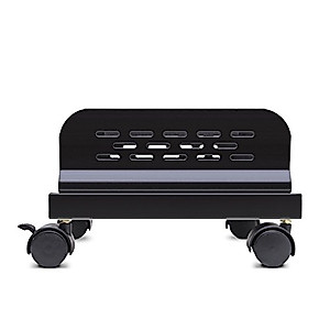Slim Computer PC or UPS Metal Floor Stand with Adjustable Width and Locking Caster Wheels