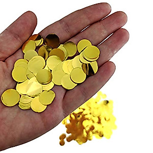 Gold Sparkling Round Dot Confetti 100 Grams Metallic Glitter Foil Circle Confetti for Party Table Scatter Wedding Festival DIY Decoration