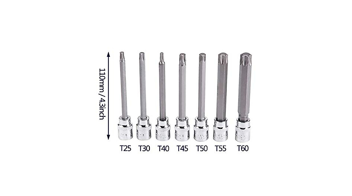Extra Long Torx Bit Socket Set - 7 Piece CR-V T25-T60