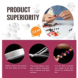 INDIVSHOW 0.7mm Elastic String Cord for Bracelets, Transparent Elastic Cord for Bracelet Making Clay Beads String Crystal Decorative DIY Necklace 328foot White