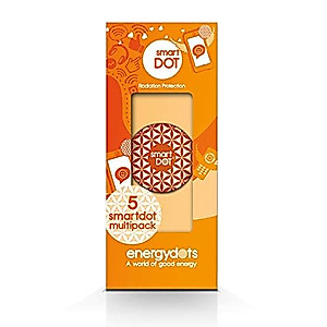 Energydots smartDOT | EMF Support for Electro-Stress from Wireless Devices – Cell Phones, Laptops, Wi-fi Routers | Orange, 5 Pack