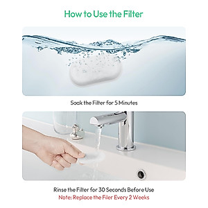 Upetcasl 8 Packs Cat Water Fountain Filter 4 Months Set of Pet Fountain Filter Replacement for Ultra Quiet Stainless Steel Pet Water Fountain (8 Filters&8 Sponges)