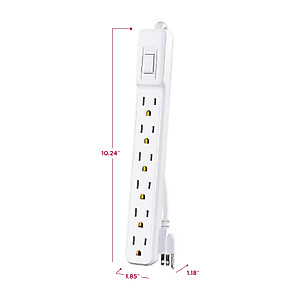 CyberPower MP1044NN Power Strip, 6-Outlets, 2-Foot Cord, Multi Pack, White