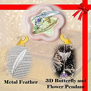 SCGFPOE Metal Feather Bookmark, Perfect for Women and Girls, Birthday Gift, Teacher Gifts with 3D Butterfly Pendant for Christmas Day,Thanksgiving,Unique Gifts for Book Lovers,Silver