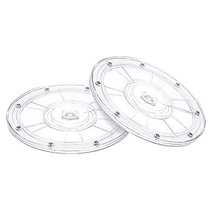 MECCANIXITY 8inch Rotating Swivel Stand with Steel Ball Bearings Lazy Susan Base Turntable for Kitchen Corner Cabinets, Clear Pack of 2
