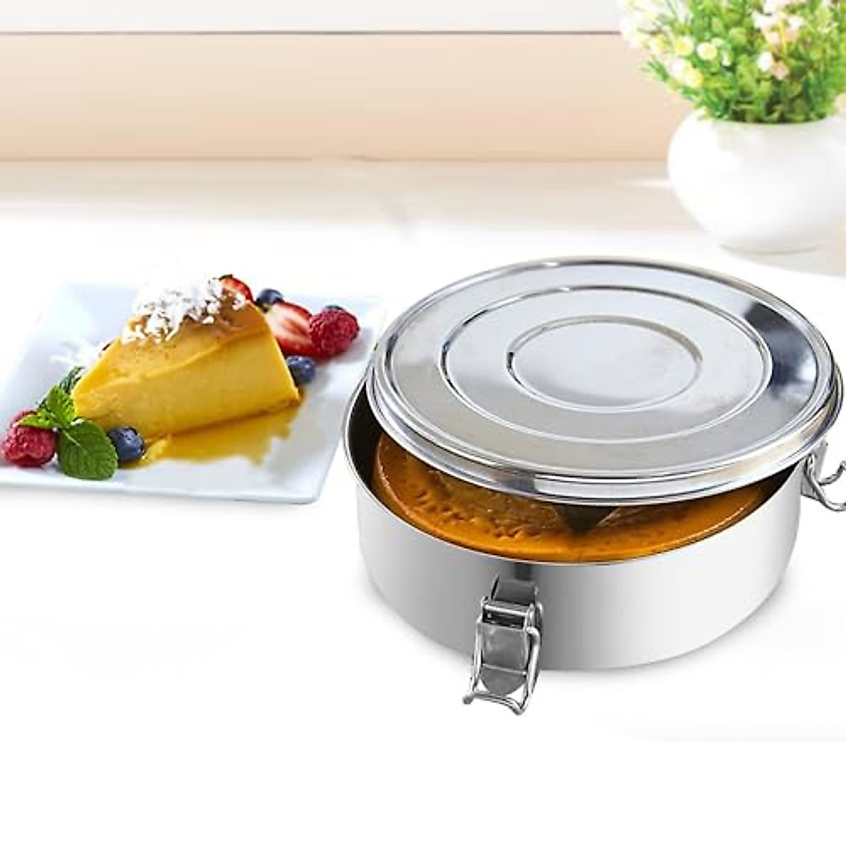 Bene Casa 1.5Qt Stainless Steel Flan Maker, Flan Mold, 7.5in Diameter