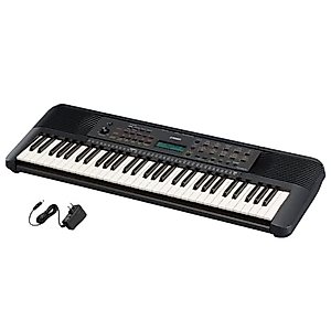 YAMAHA, 61-Key PSR-E273 Portable Keyboard with PA130 Power Adapter, Black