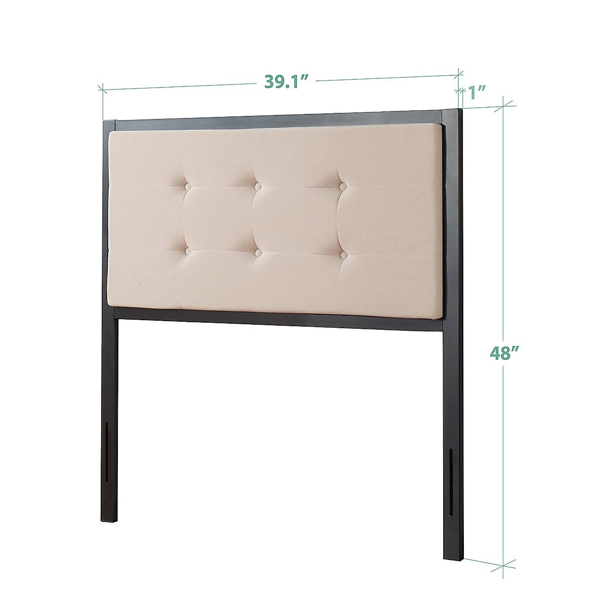 ZINUS Barbara Upholstered Headboard Button Tufted Upholstery, Easy Assembly, Twin, Taupe