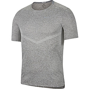 Nike Dri-FIT Rise 365 Men's Short-Sleeve Running Top (Medium, Smoke Grey/Heather)