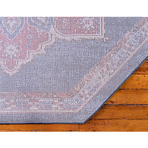 Unique Loom Utopia Collection Traditional Classic Vintage Inspired Area Rug with Warm Hues, 7' Octagon, Dark Blue/Beige