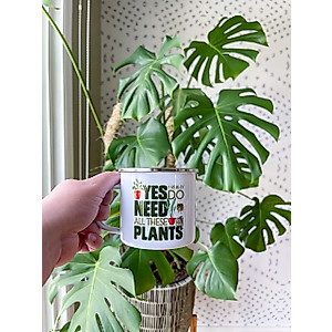 Plant Lover Campfire Coffee Mug, Houseplant Tea Camping Cup, Gardner Landscape Green Thumb Gifts, Yes I Really Do Need All These Plants (12oz)