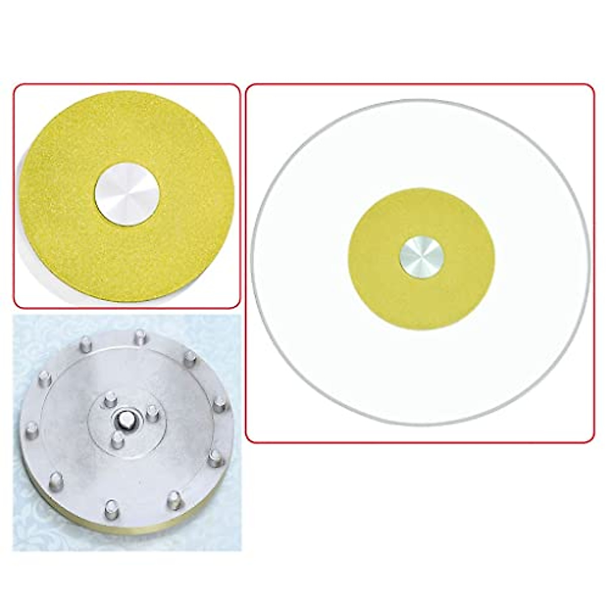 Lazy Susan Turntable Large Tempered Glass Turntable Dining Table Turntable 70-100cm Heavy Duty Lazy Susan Turntable with Alloy Bearing, Gold (Color : 7mm/0.3in, Size : 70cm/27.6in)
