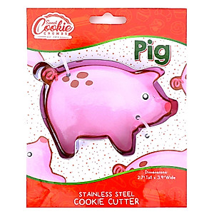 Pig Stainless Steel, Dishwasher Safe, Premium Stainless Steel Cookie Cutter, Food Grade, 1" Deep