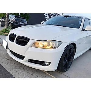 iJDMTOY Euro Dark Smoked Lens Front Bumper Side Markers Compatible With 2009-2012 BMW E90/E91 3 Series LCI Models, Replace OEM Amber Yellow Reflector Assy