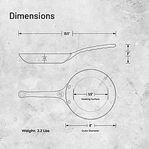 De Buyer MINERAL B Pro Carbon Steel Fry Pan - 8” - Ideal for Searing, Sauteing & Reheating - Naturally Nonstick - Made in France