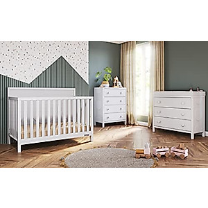 Child Craft Orbit 3 Drawer Dresser for Baby Nursery or Kid’s Bedroom Storage, Modern Contemporary Bedroom Furniture, Anti-Tip Kit Included, 42”L x 18”D x 34”H, (Matte White)