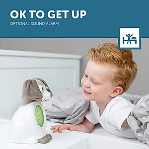 Zazu Davy The Dog - Interactive Sleep Trainer Clock & Nightlight for Kids - Color-Changing, Dual Time Display, Light-Up Alarm Clock - Teaches Kids When to Wake Up - in Soothing Taupe